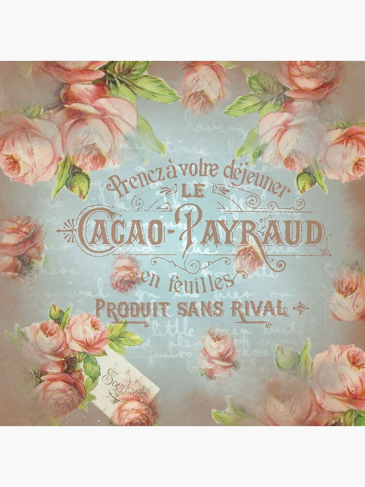 "Shabby Chic French Letters Old Font Paris Roses Rose Light Blue ...