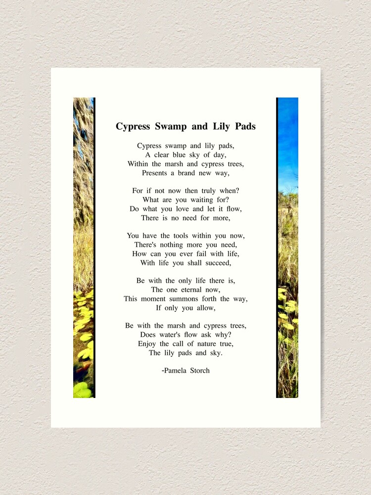 "Cypress Swamp and Lily Pads Poem" Art Print by PamelaStorch | Redbubble