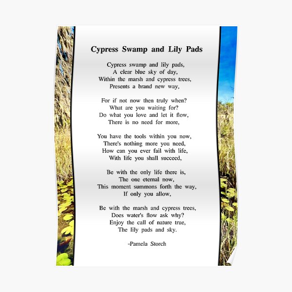 "Cypress Swamp and Lily Pads Poem" Poster for Sale by PamelaStorch ...