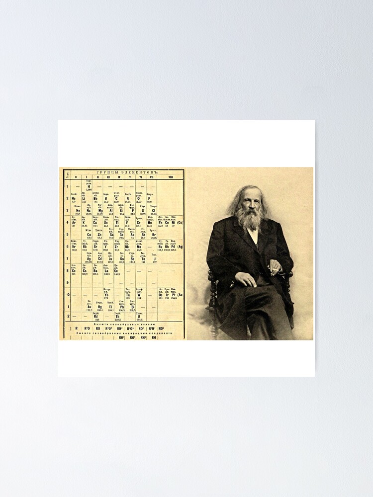 Póster for Sale con la obra «Dmitri Mendeleev y la tabla periódica» de ...