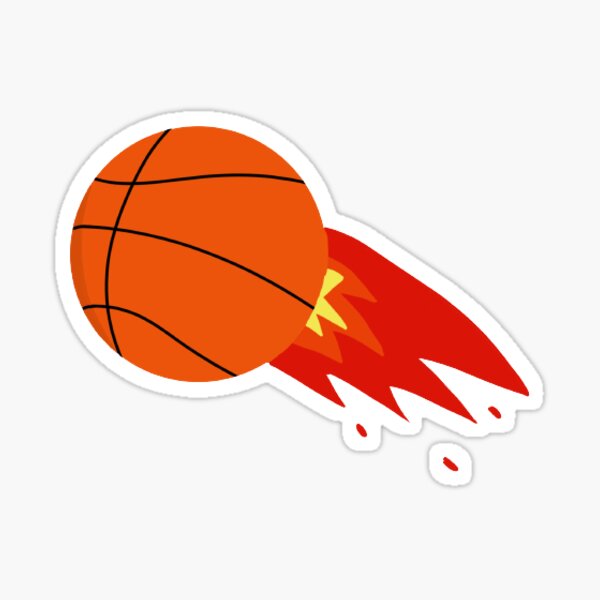 "Fire basketball" Sticker by Kikapig | Redbubble