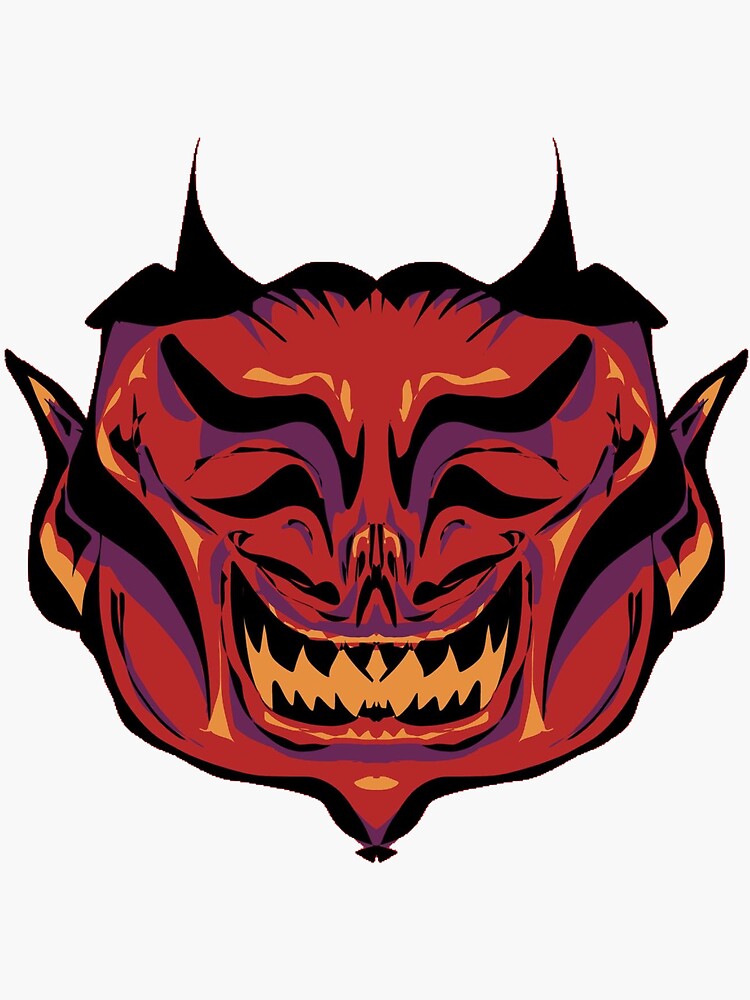 "smiling devil face" Sticker by frogpicz | Redbubble