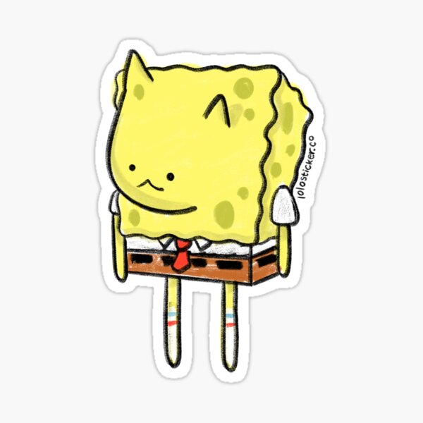 "Spongebob Cat Sticker Design" Sticker by LoLoStickerCo | Redbubble