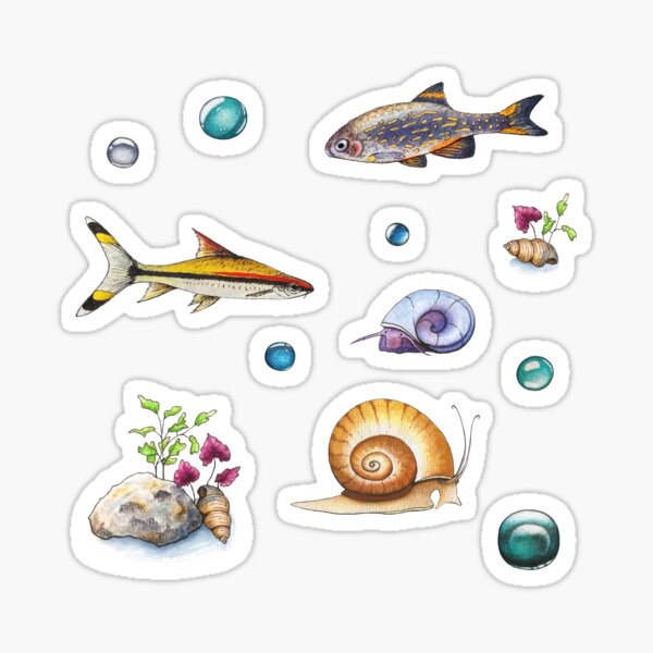 "Aquarium Life" Sticker for Sale by V-Art-Journey | Redbubble