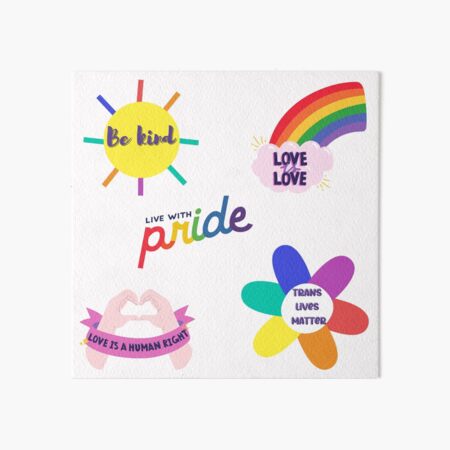 " Rainbow Pride Quotes Bundle Sticker Pack" Art Board Print by ...