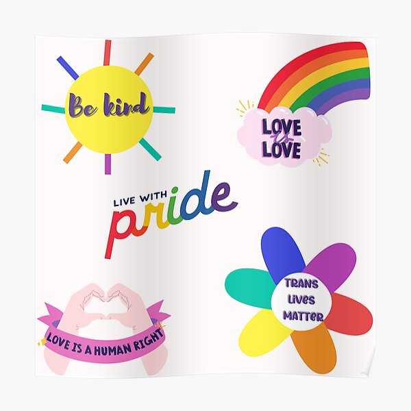 " Rainbow Pride Quotes Bundle Sticker Pack" Poster for Sale by ...