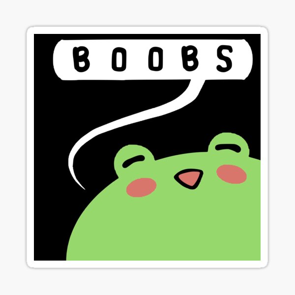 Boobs” Frog Print" Sticker by jaded-jpeg | Redbubble