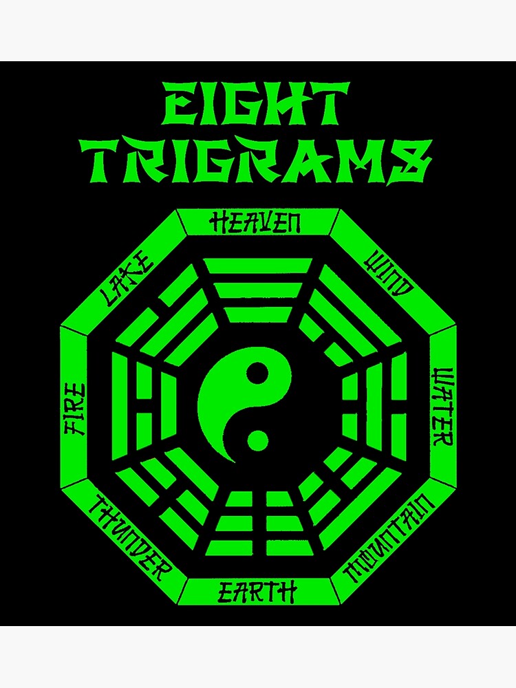 "Eight Trigrams: Bagua Yin Yang Logo (Gentle Fist Art Green)" Art Print ...