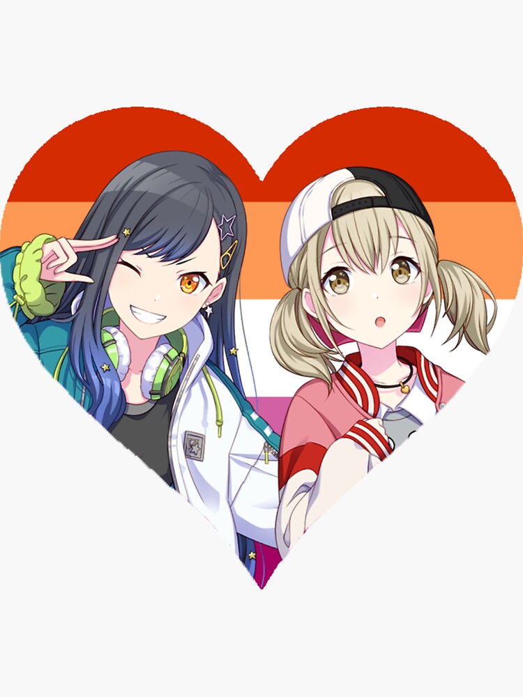 "An / Kohane Lesbian Heart" Sticker for Sale by PlutoneArt | Redbubble