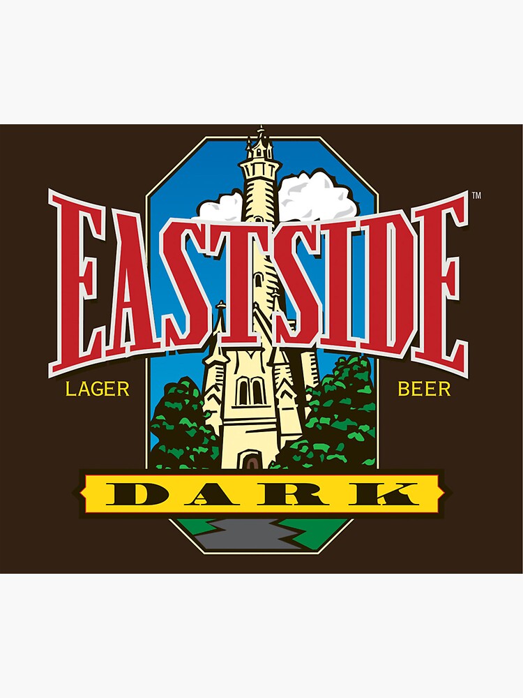 "the kinf of brand eastside lager beer dark " Sticker by cikaciki44 ...