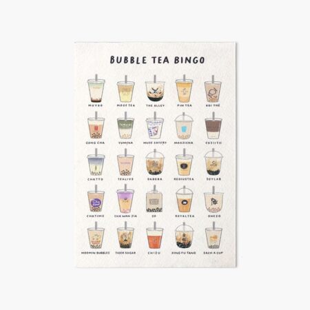 "BUBBLE TEA BINGO - MILK TEA EDITION" Art Board Print by ...