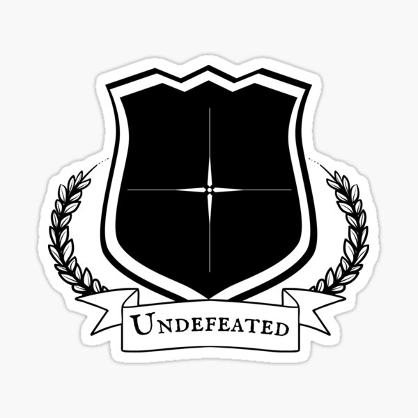 "Undefeated Crest Coat Of Arms" Sticker by JNSguitars | Redbubble