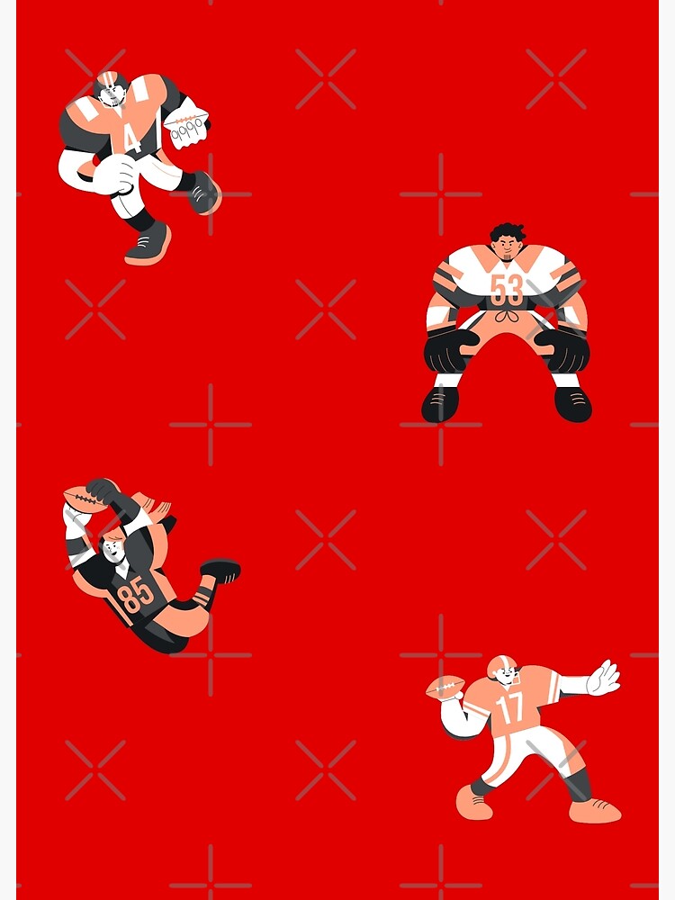 "Football Players Repeating Pattern Cute Illustrated Colorful Character ...