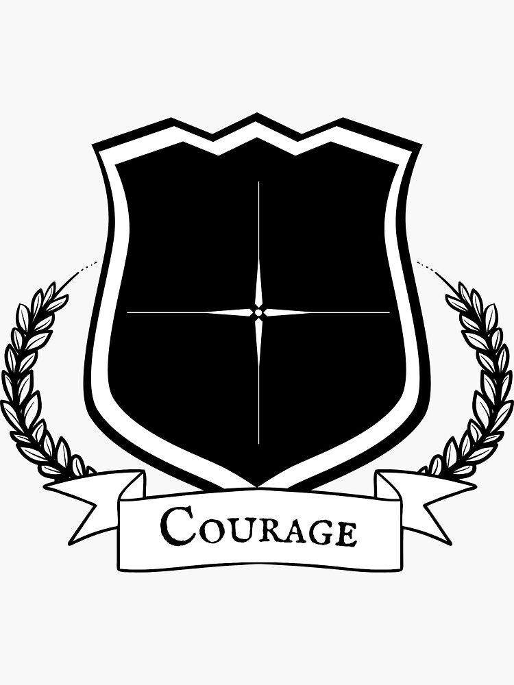 "Courage Crest Coat Of Arms" Sticker by JNSguitars | Redbubble
