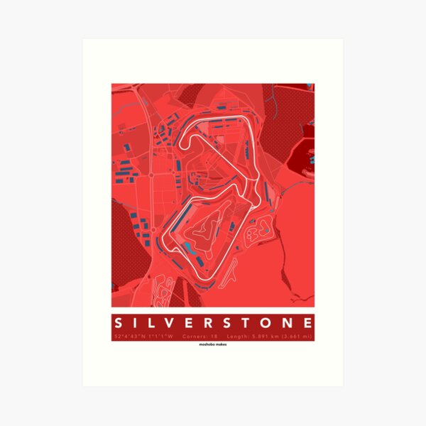 "Silverstone -- Track Map" Art Print by MoshoboMakes | Redbubble