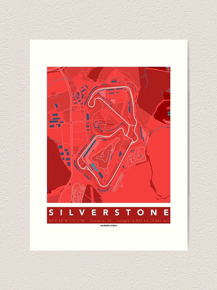 "Silverstone -- Track Map" Art Print by MoshoboMakes | Redbubble