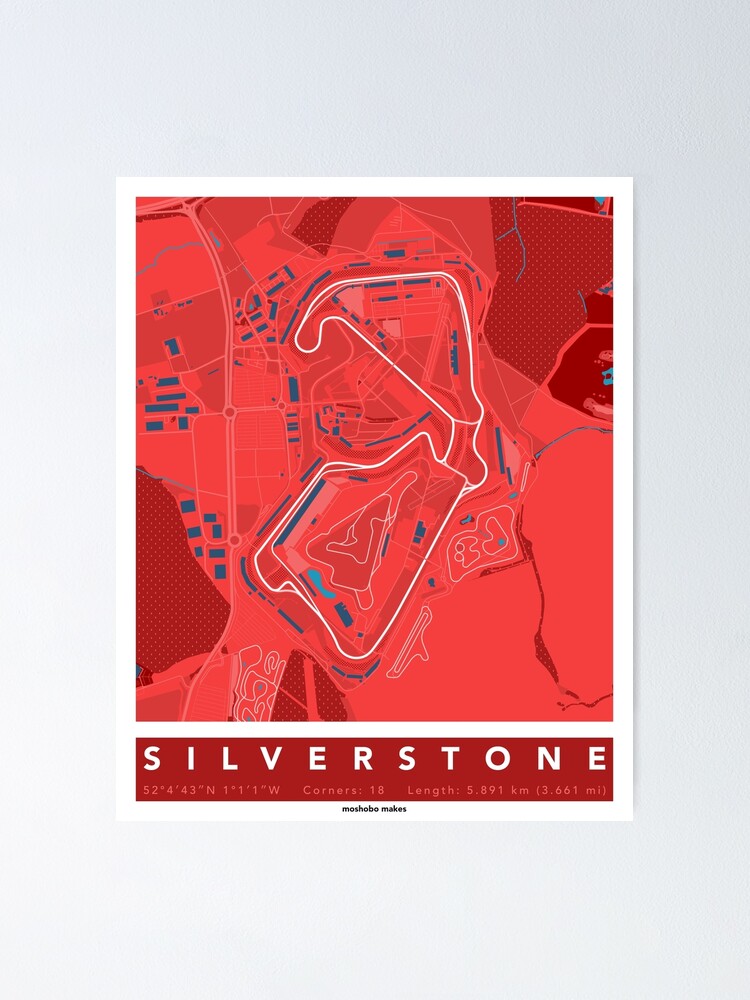 "Silverstone -- Track Map" Poster for Sale by MoshoboMakes | Redbubble