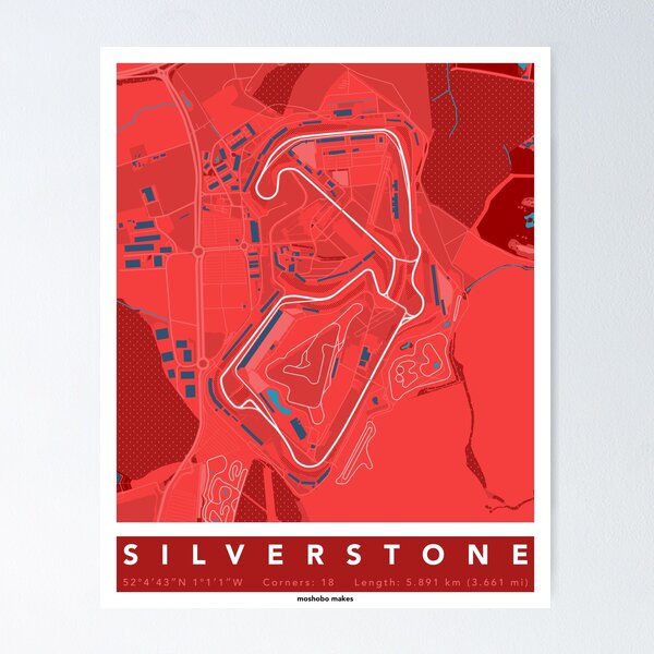 "Silverstone -- Track Map" Poster for Sale by MoshoboMakes | Redbubble