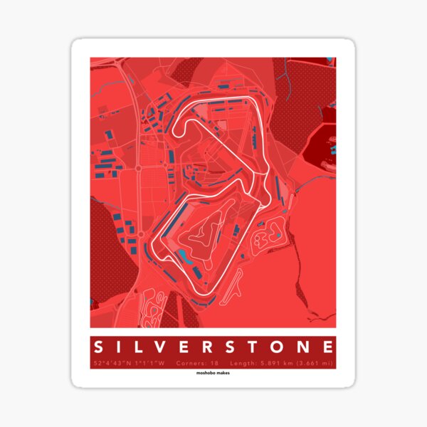 "Silverstone -- Track Map" Sticker for Sale by MoshoboMakes | Redbubble