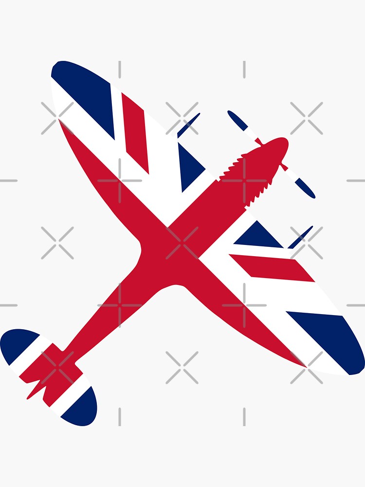 "Union Jack Spitfire Silhouette" Sticker for Sale by SpitfireLew ...
