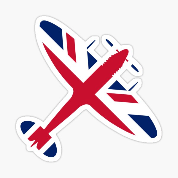 "Union Jack Spitfire Silhouette" Sticker for Sale by SpitfireLew ...