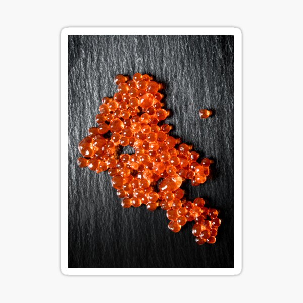 "Red caviar — Food kitchen poster/blackboard, photo art" Sticker by ...