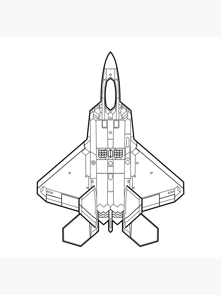 "Lockheed Martin F-22 Raptor - Black Lines" Poster for Sale by ...