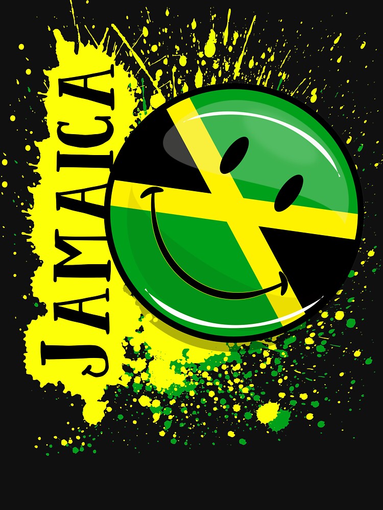"A Splash of Jamaica Smiling Jamaican Flag" Essential T-Shirt for Sale ...