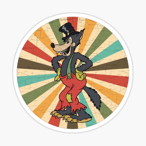 "Vintage Big Bad Wolf" Sticker by ValentinaHramov | Redbubble