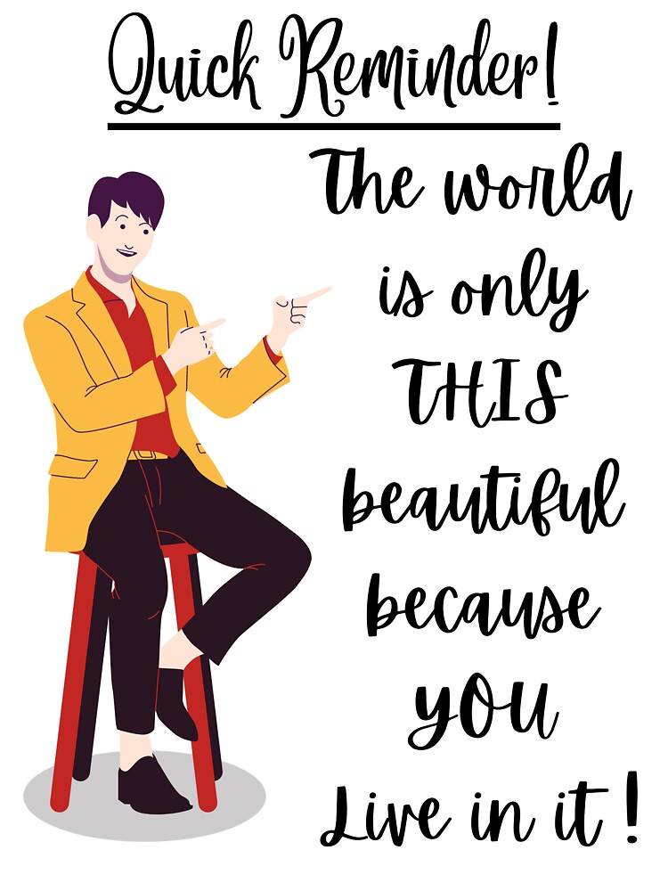 "Beautiful World Self-Hype Positive Energy Cute Self-Love Sticker ...