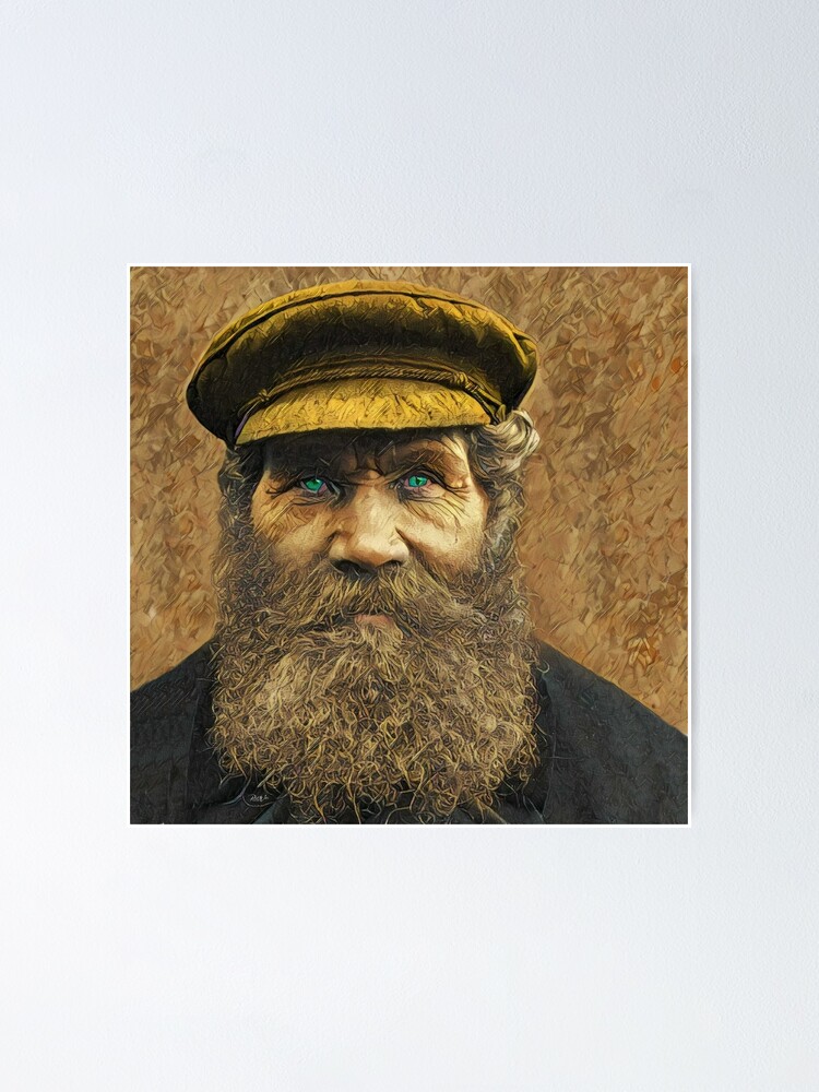 "Old Sea Captain - Funny Face - Caricature" Poster for Sale by ...