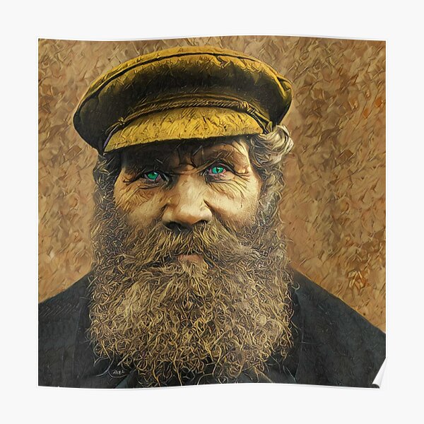 "Old Sea Captain - Funny Face - Caricature" Poster for Sale by ...