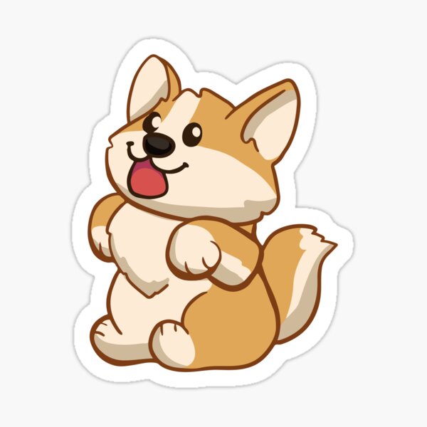 "Cute Chibi Corgi / Sitting Pretty Dog" Sticker by AgentFM | Redbubble