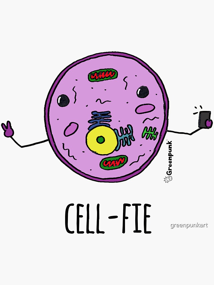 "Cell-fie" Sticker by greenpunkart | Redbubble
