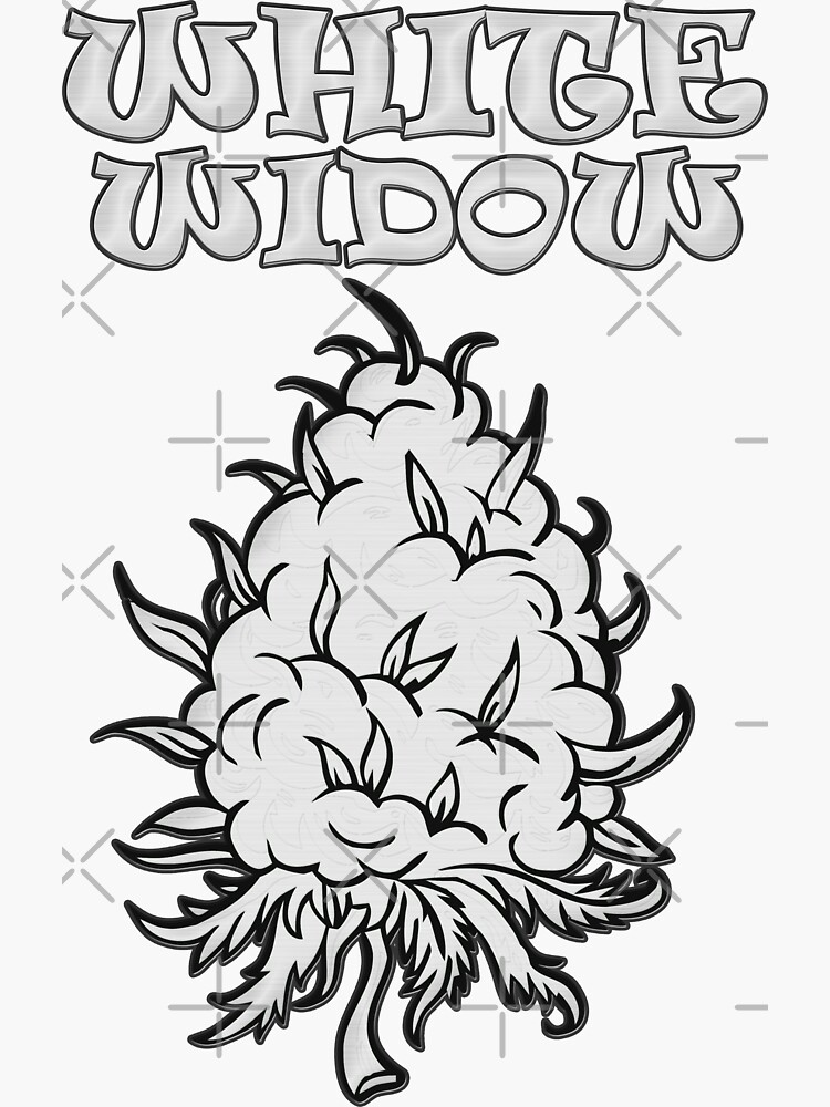 "White Widow Label Weed Strain Marijuana Package Design" Sticker for ...