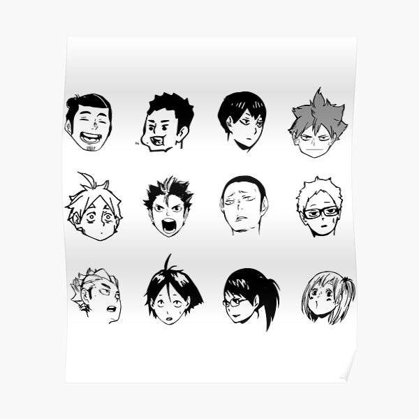 "Haikyuu!!- Karasuno Manga Icons Pack (Set)" Poster by THEMADBRUSH ...