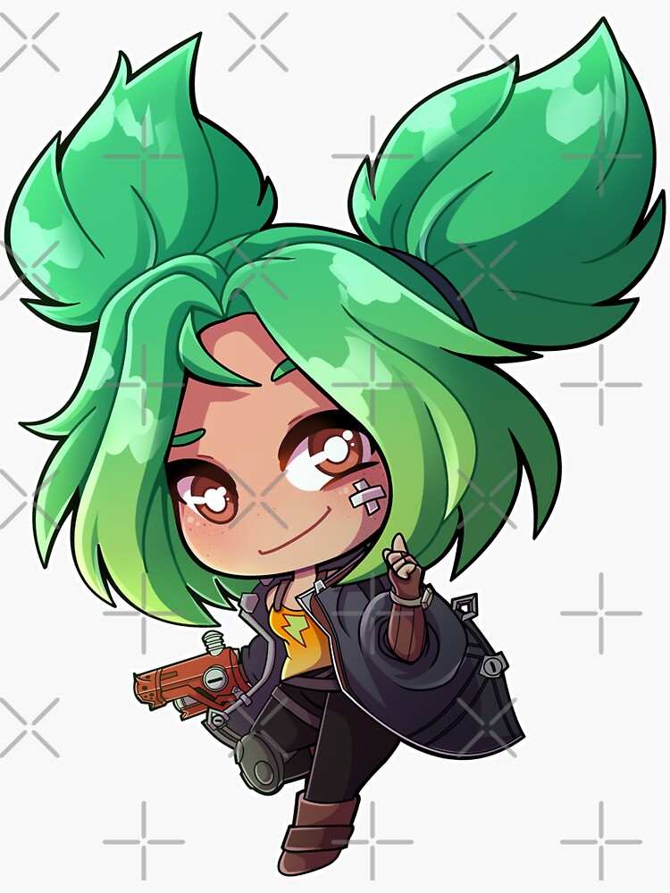 "Zeri Spark of Zaun" Sticker for Sale by Sephyrii | Redbubble