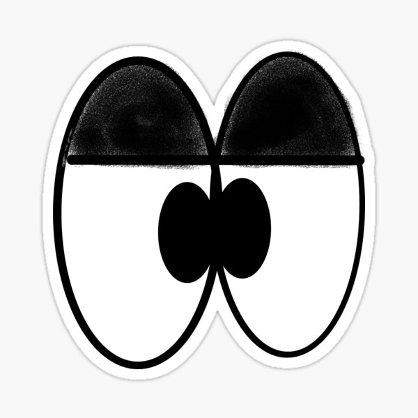 "Black eyes, funny face " Sticker by CasualHoodie | Redbubble