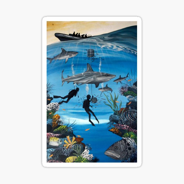 "Diving illustration " Sticker by MarkBraham | Redbubble