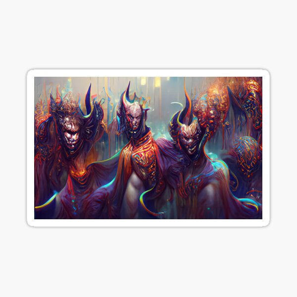 "Demons Rule trippy abstract painting" Sticker by philbraxton | Redbubble