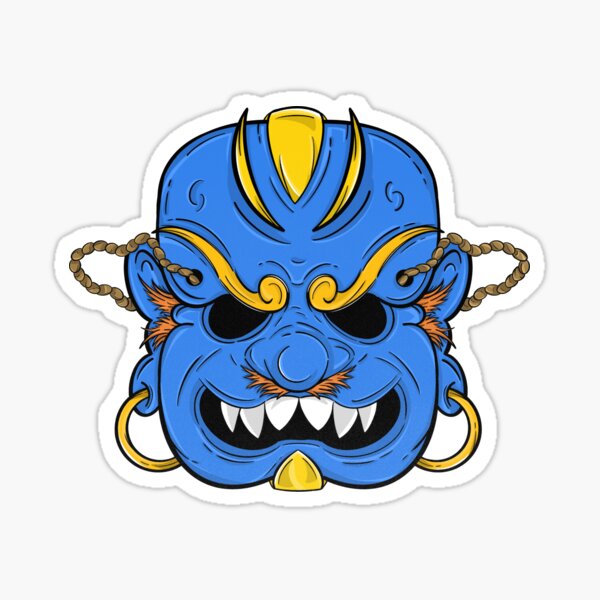 "Oni mask" Sticker by alexgrafart | Redbubble
