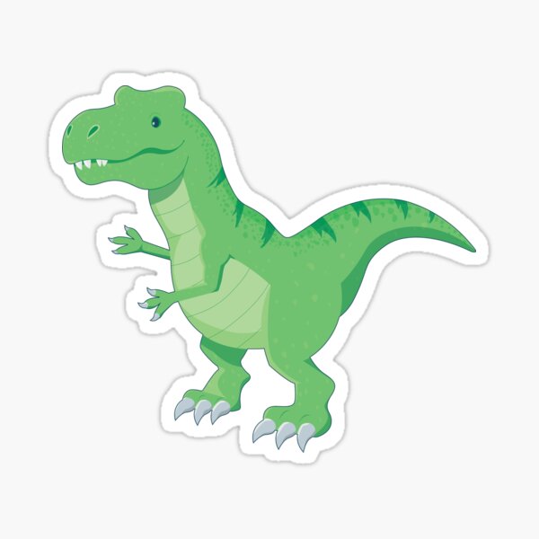 "Cute Green Dinosaur T Rex" Sticker by ohsomenerd | Redbubble