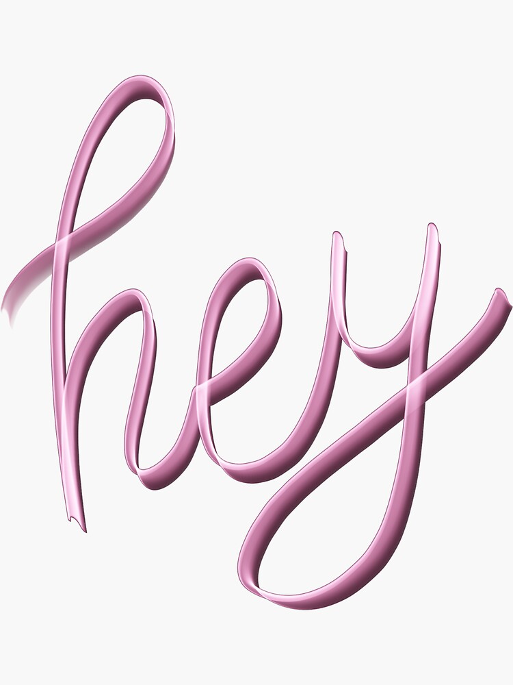 "3D pink hey" Sticker for Sale by stickersbyheidi | Redbubble