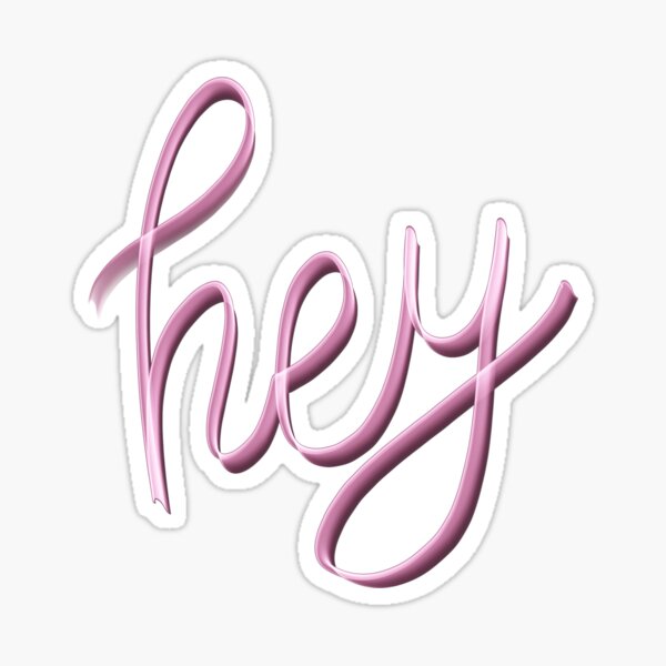"3D pink hey" Sticker for Sale by stickersbyheidi | Redbubble