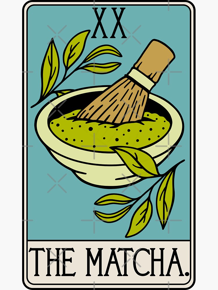 "Matcha Tarot Card - Green Tea Drink" Sticker for Sale by isstgeschichte | Redbubble