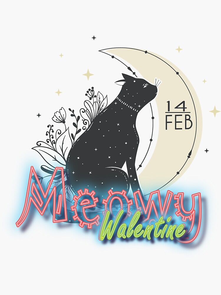 "Meowy Valentine Cute Cat" Sticker for Sale by roleshop | Redbubble