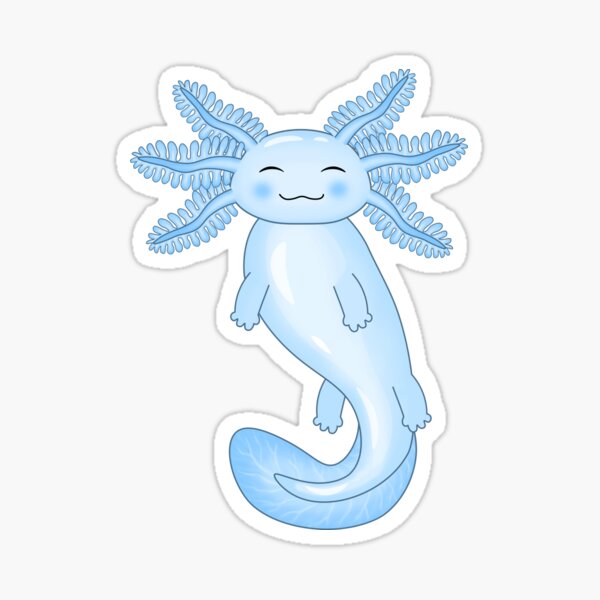 "Blue Axolotl" Sticker for Sale by Purr95 | Redbubble