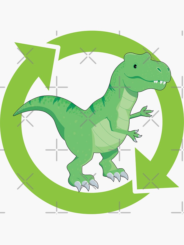 "Recycled Dinosaur T Rex" Sticker for Sale by ohsomenerd | Redbubble