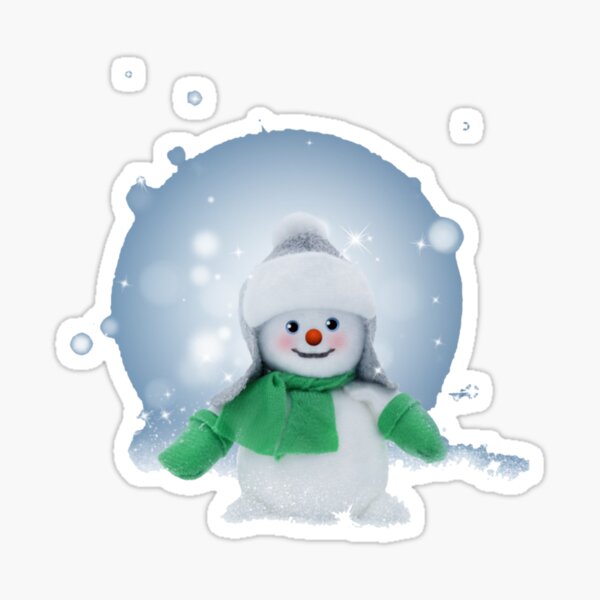 "snowman,snowfall,snowflakes falling" Sticker by amifana | Redbubble