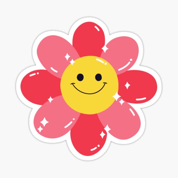 "smiley flower" Sticker by vr-designs | Redbubble
